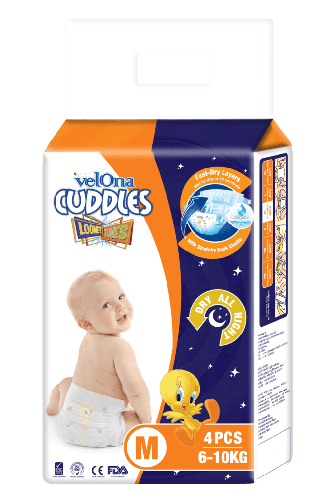 VELONA CUDDLES SLIM FIT LOONEY TUNES DIAPER (4PC) – Velona