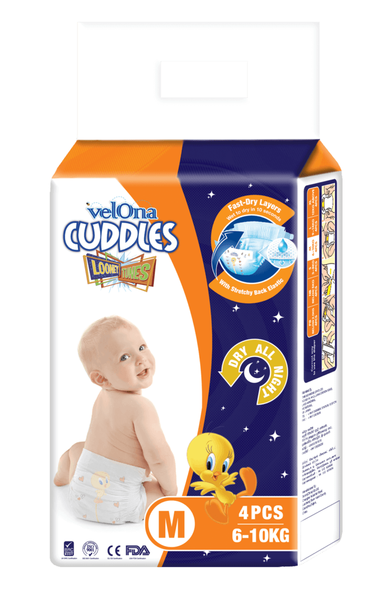 VELONA CUDDLES SLIM FIT LOONEY TUNES DIAPER (4PC) – Velona