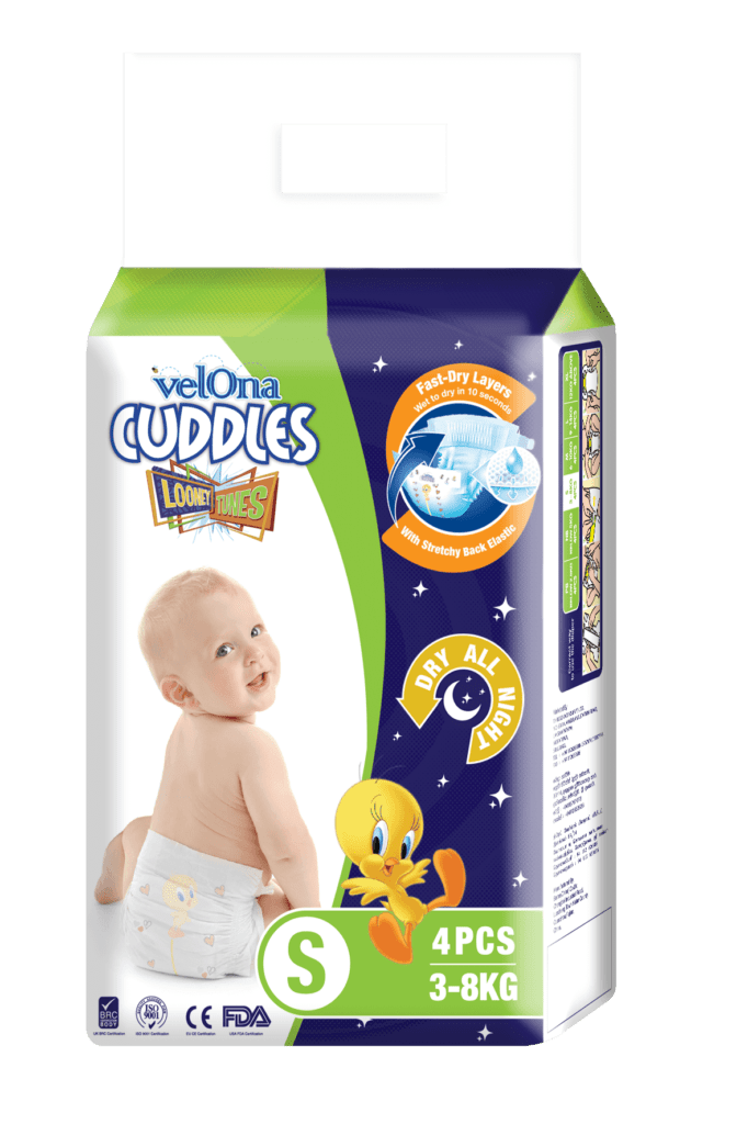 VELONA CUDDLES SLIM FIT LOONEY TUNES DIAPER (4PC) – Velona