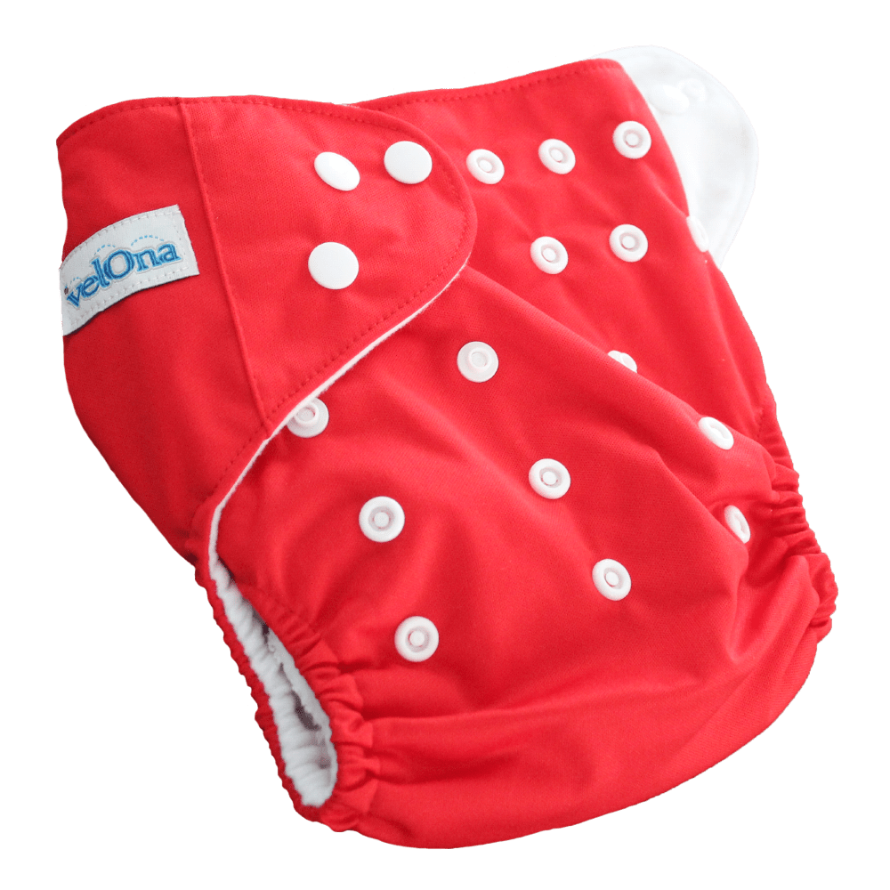 Reusable Cloth Diaper Red Free Size Velona Reusable Cloth Diaper Red Free Size Velona